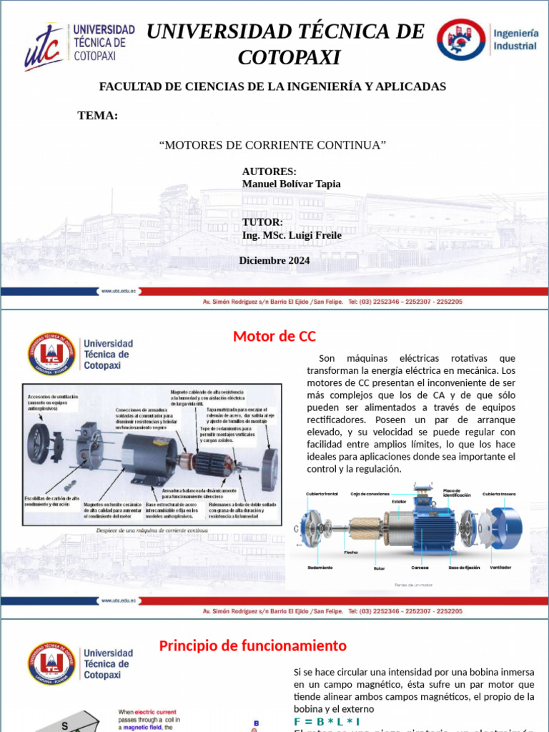 Motores de Corriente Continua: Tipos y Funciones | PDF | Motor ...