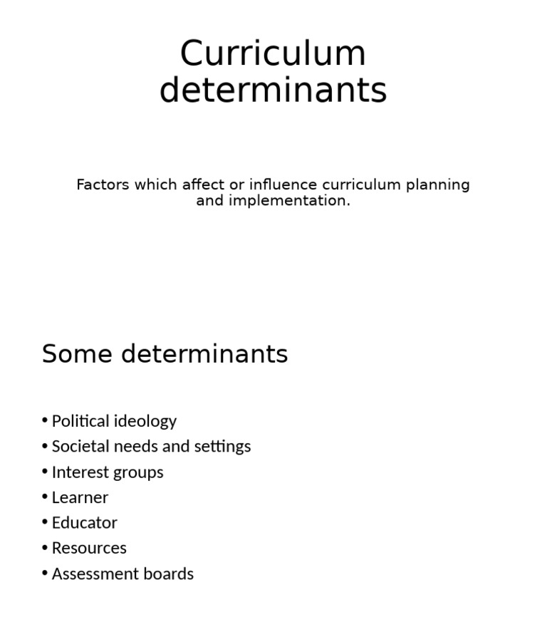 Curriculum Determinants Audio | PDF