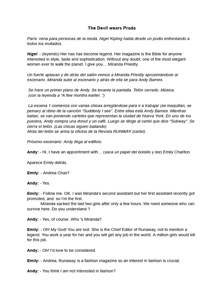 The Devil Wears Prada (1) | PDF