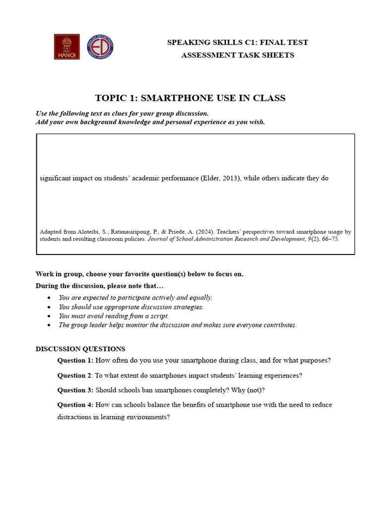 C1 Speaking Skills: Discussion Topics | PDF | Psychological Concepts ...