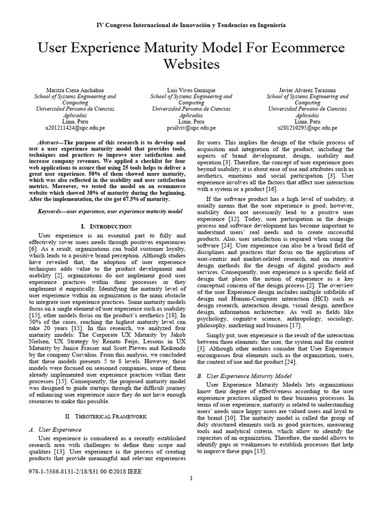 User Experience Maturity Model | PDF | Human–Computer Interaction ...