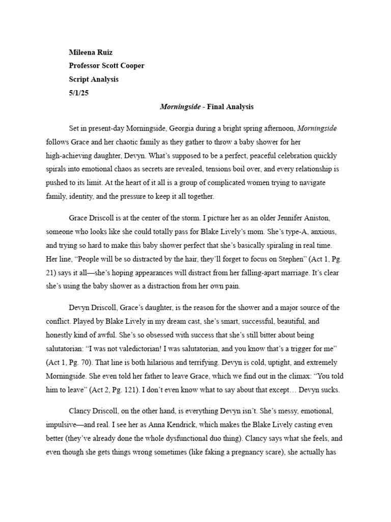 Morningside - Final Analysis - Mileena Ruiz | PDF