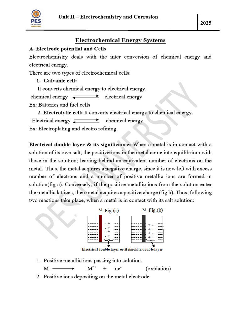 Chemistry Unit -2 | PDF | Electrochemistry | Corrosion