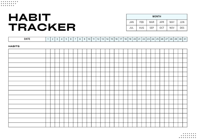 Modern Simple White Habit Tracker Checklist Planner | PDF