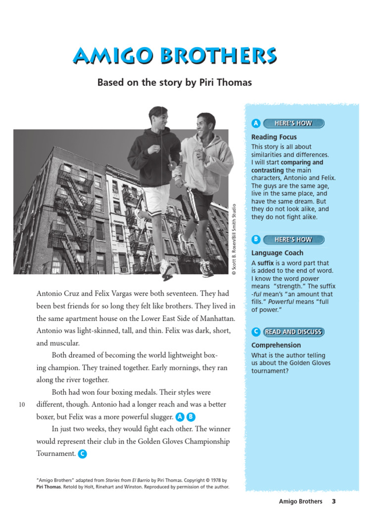 Amigo Brothers: Friendship and Boxing | PDF