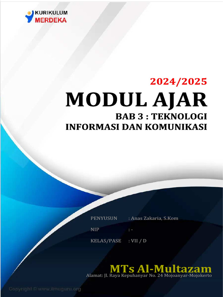 Modul Ajar TIK Kelas VII MTs 2024 | PDF
