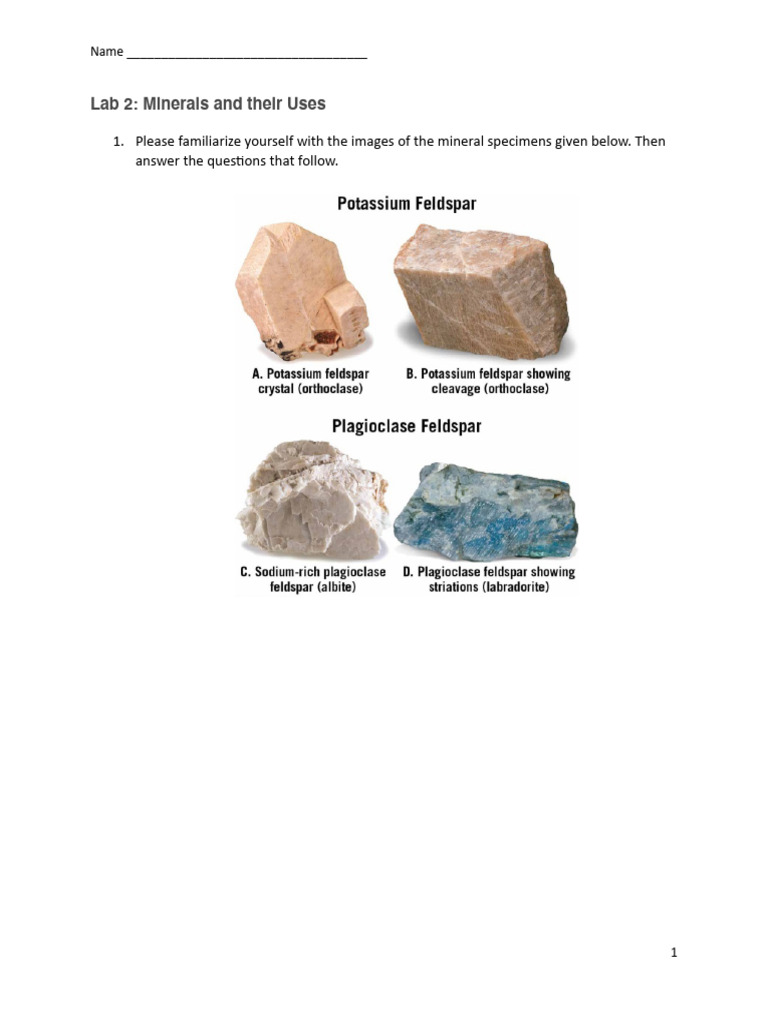 Lab 2 Minerals & Their Uses | PDF | Minerals | Silicate
