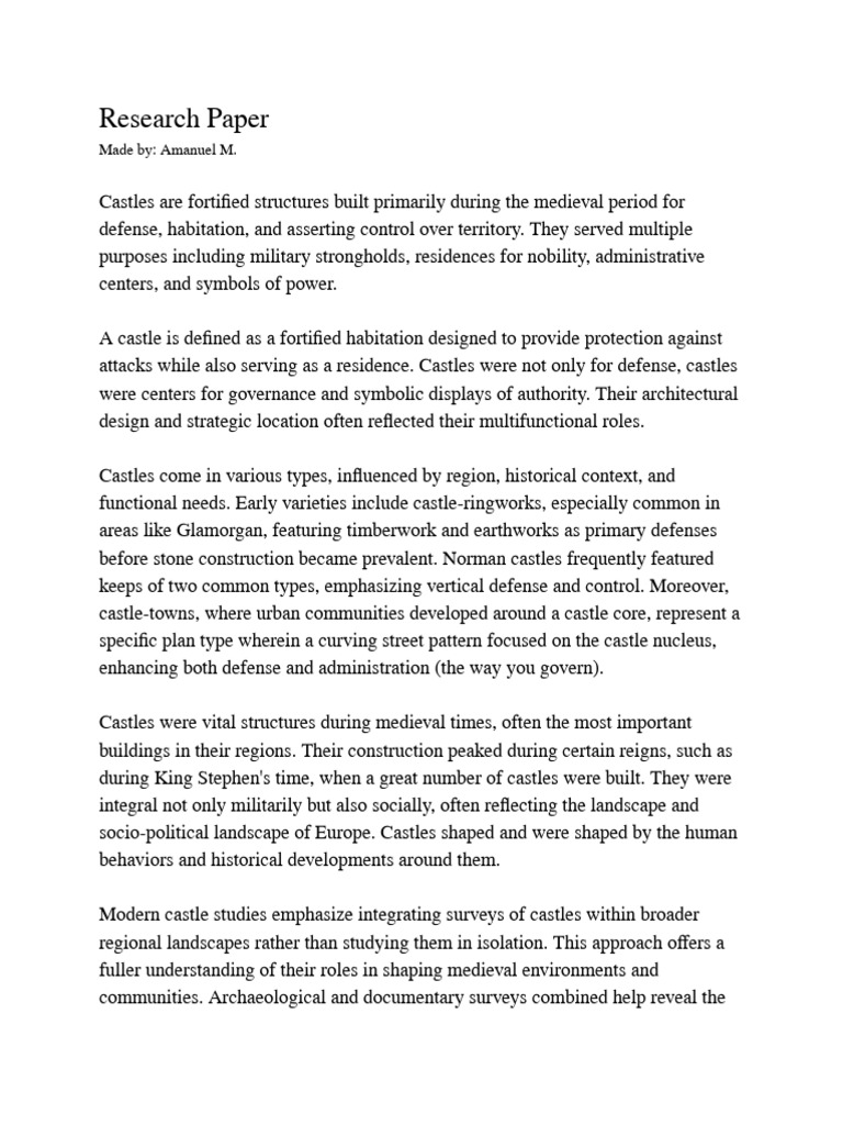 Research Paper (FLAGGED) | PDF | Castle | Landscape
