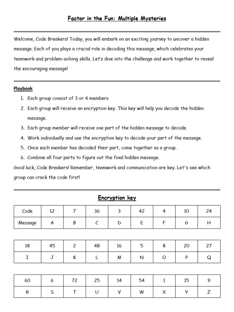GCF and LCM Code Breaker Challenge | PDF | Chess Openings | Espionage Techniques