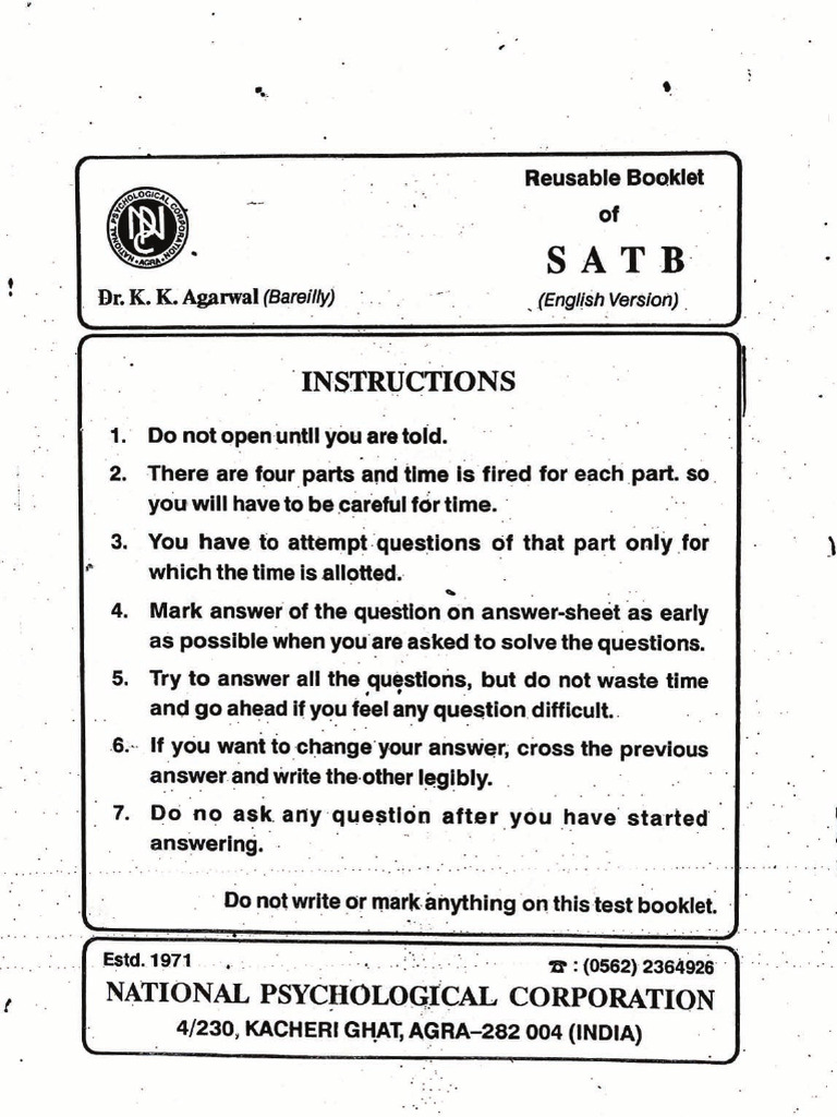 Satb Test | PDF