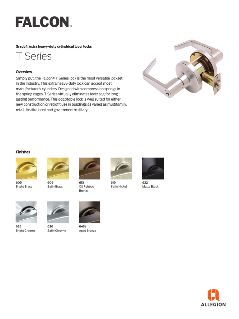 Falcon T Series Heavy-Duty Locks Guide | PDF | Physical Security