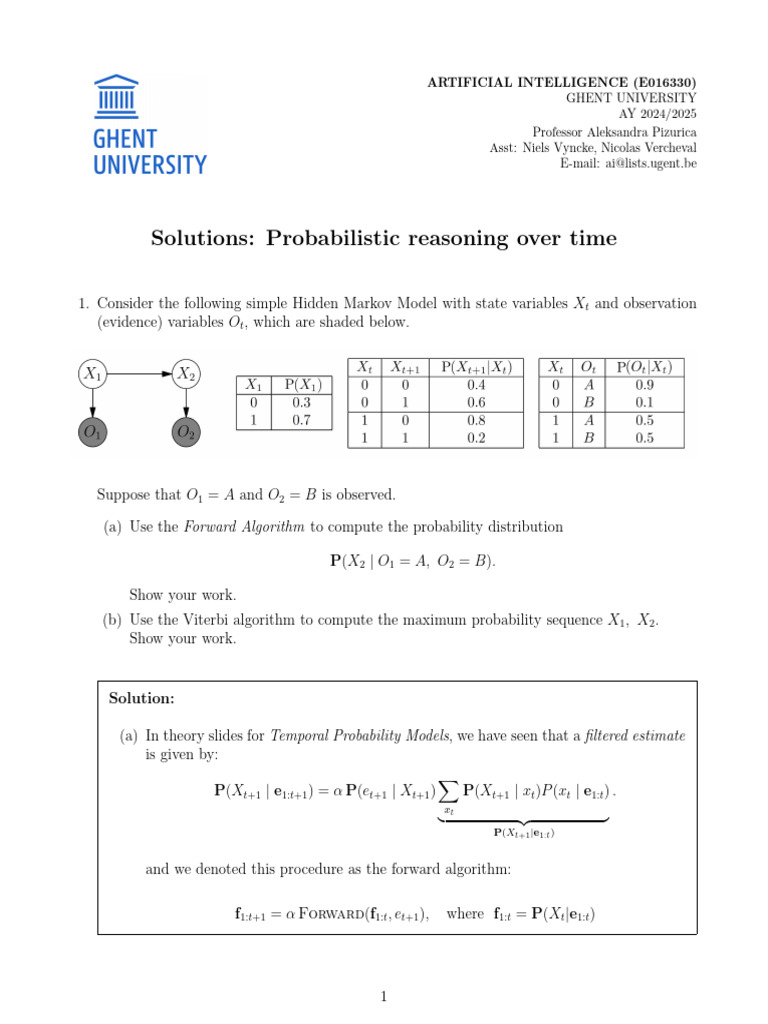 AI Probabilistic Reasoning Solutions | PDF | Statistical Theory ...