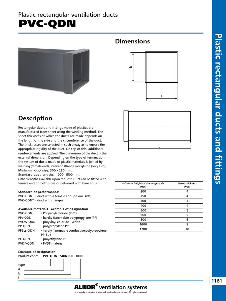 PVC-QDN - Plastic Rectangular Ventilation Ducts | PDF | Duct (Flow ...