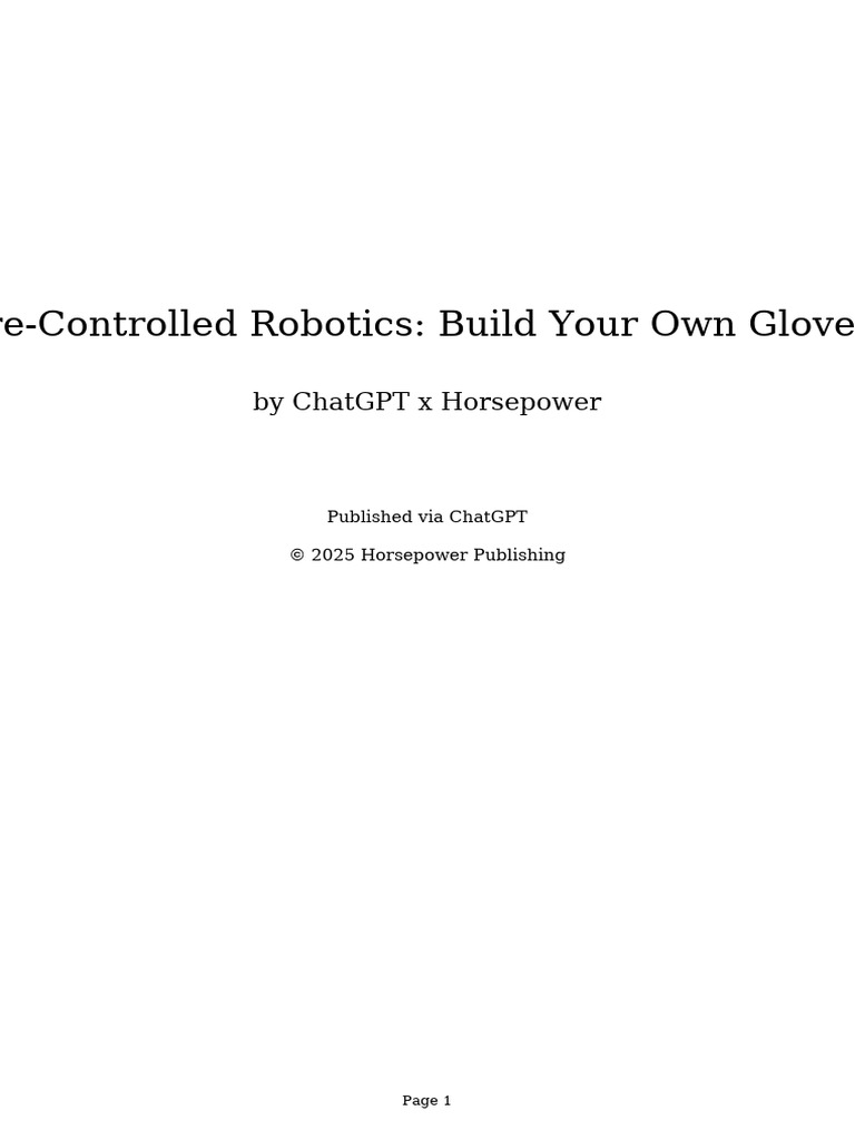 Gesture-Controlled Robotics - Build Your Own Glove Robot | PDF