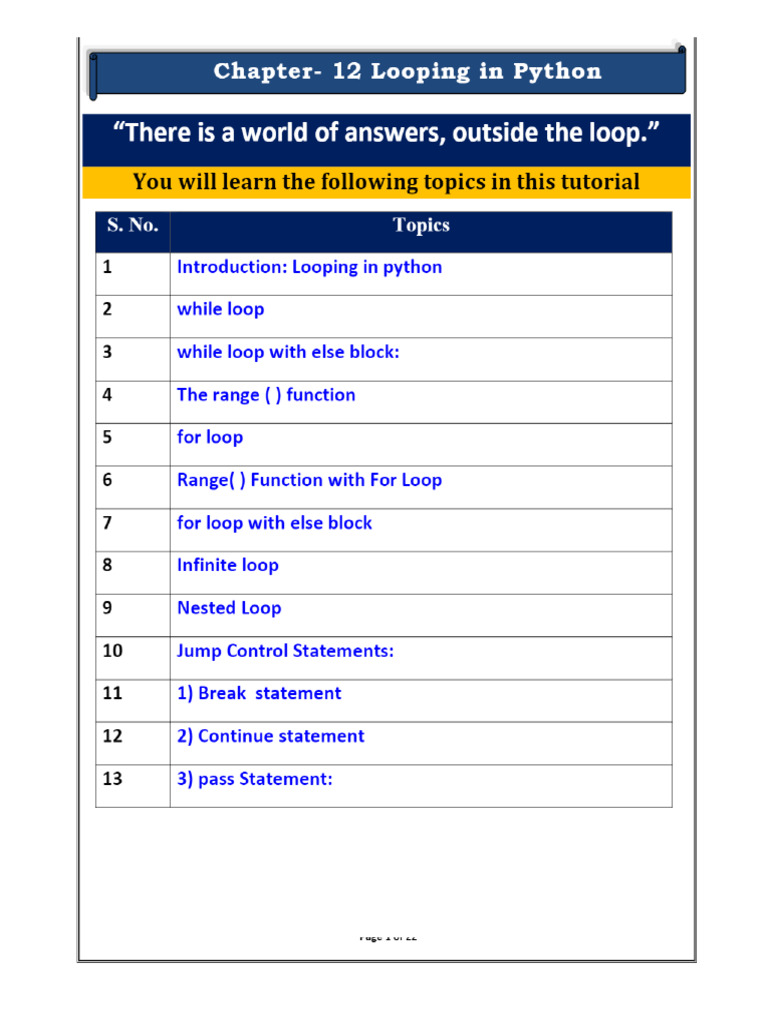 Looping in Python | PDF