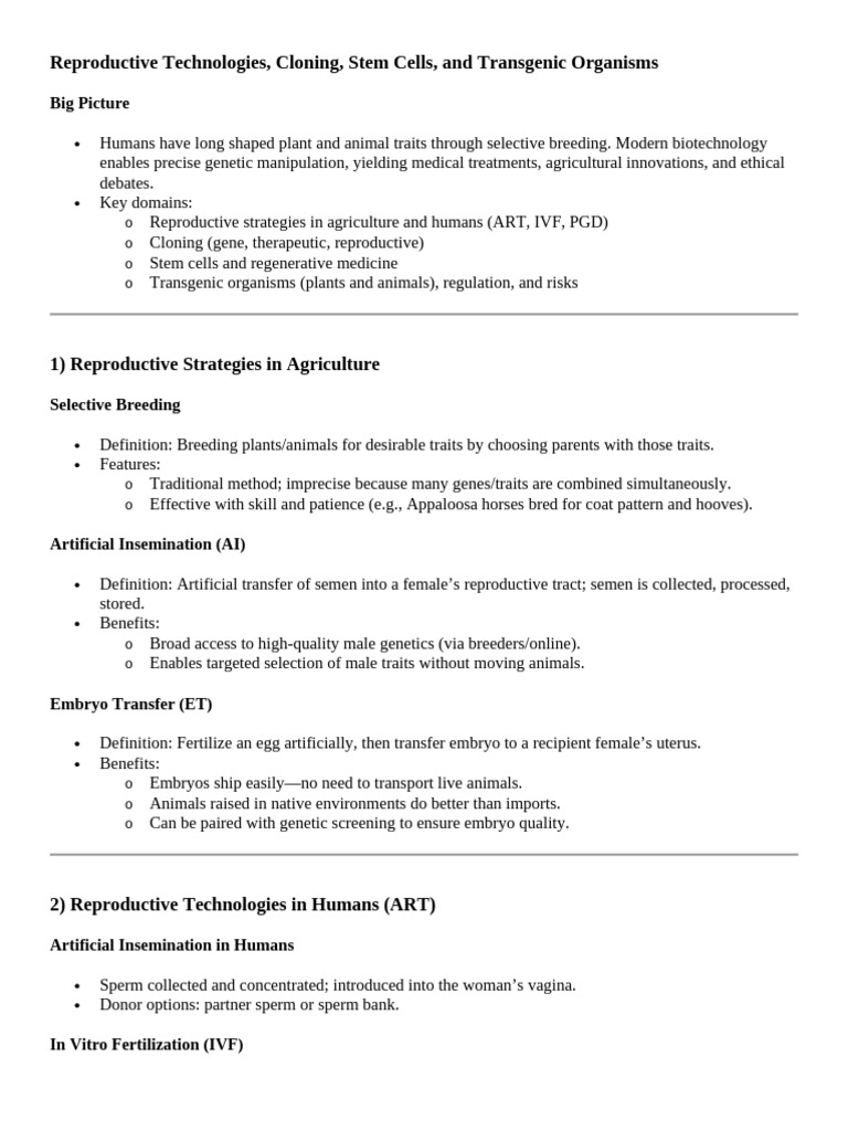 Advances in Reproductive Technologies and Cloning | PDF | Molecular ...