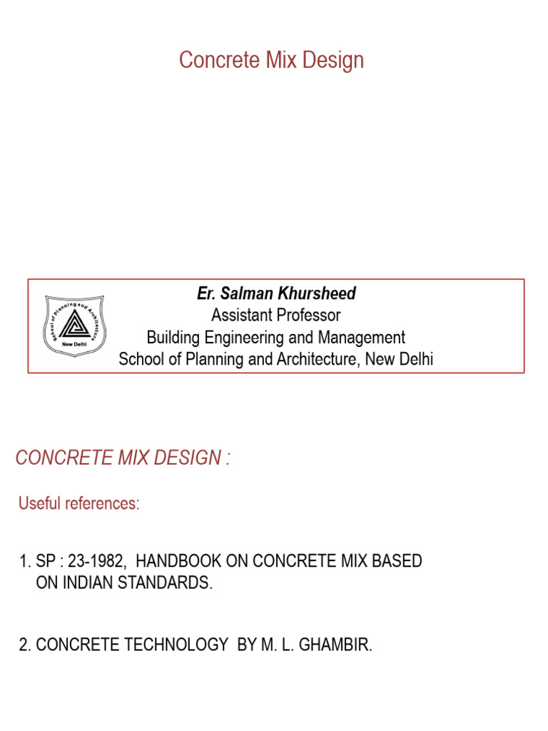 Concrete Mix Design (M20) | PDF | Concrete | Construction Aggregate