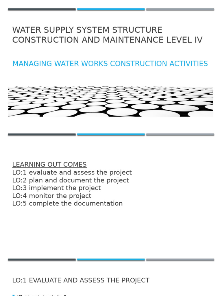 Managing Water Works Construction Activities | PDF | Evaluation | Risk