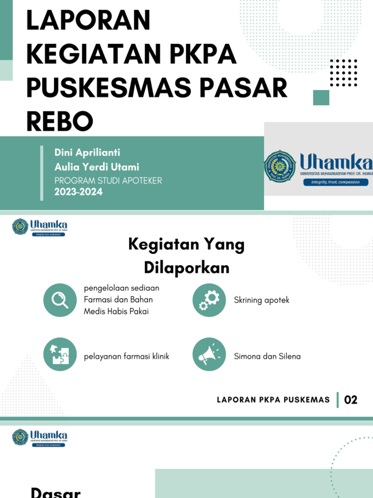 Laporan PKPA Uhamka Puskesmas Pasar Rebo | PDF