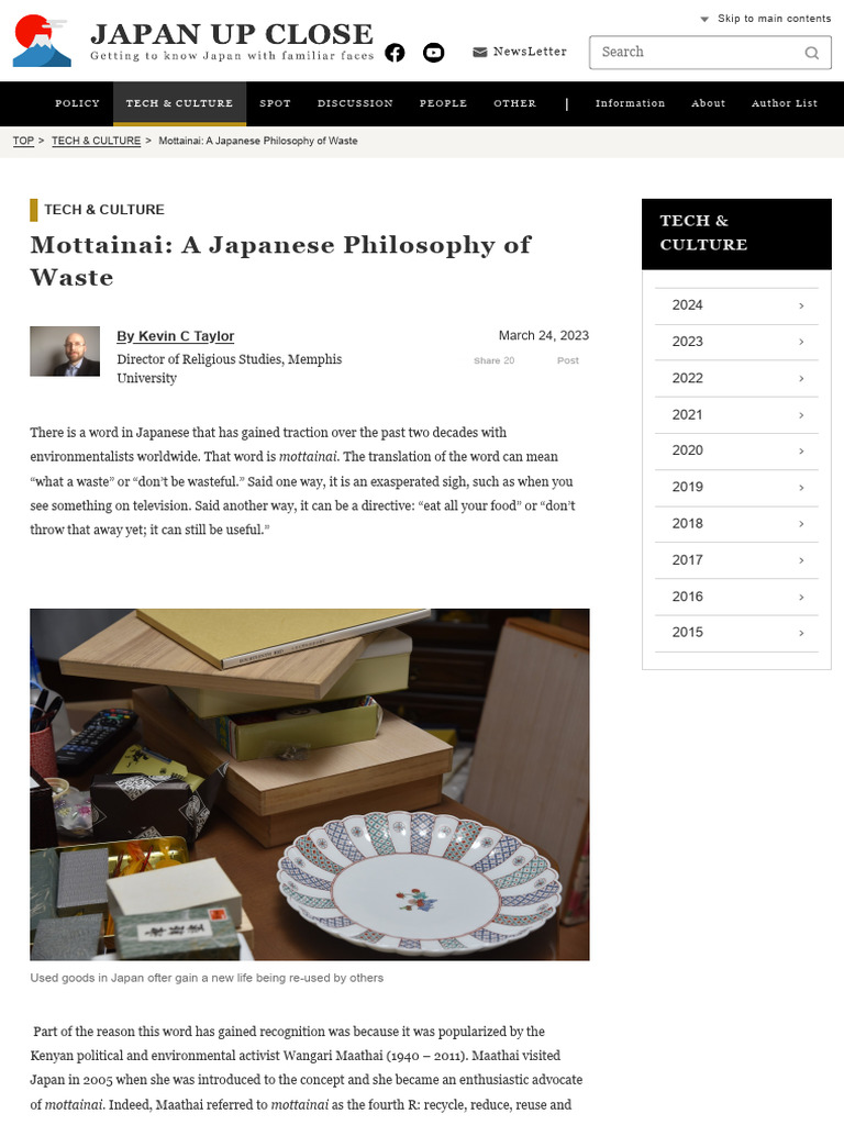 Mottainai: Japanese Waste Philosophy | PDF | Zen | Kōan