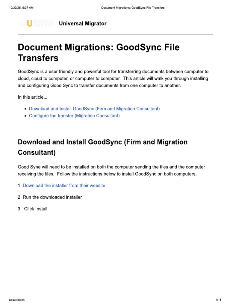 GoodSync File Transfers | PDF
