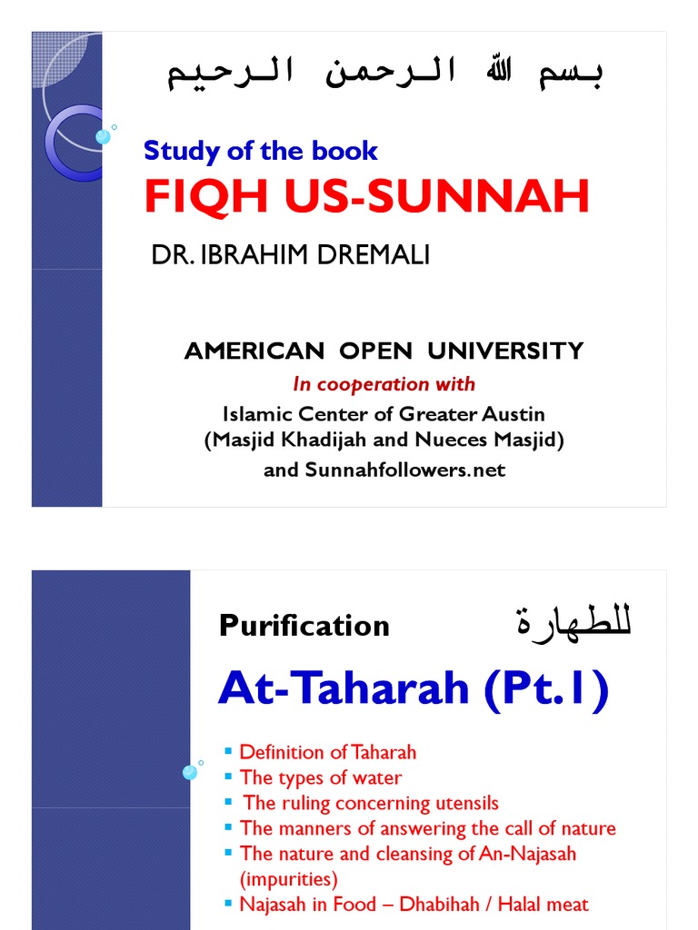 At Taharah(1) Water,Najasah | Islamic Behaviour And Experience | Islamism