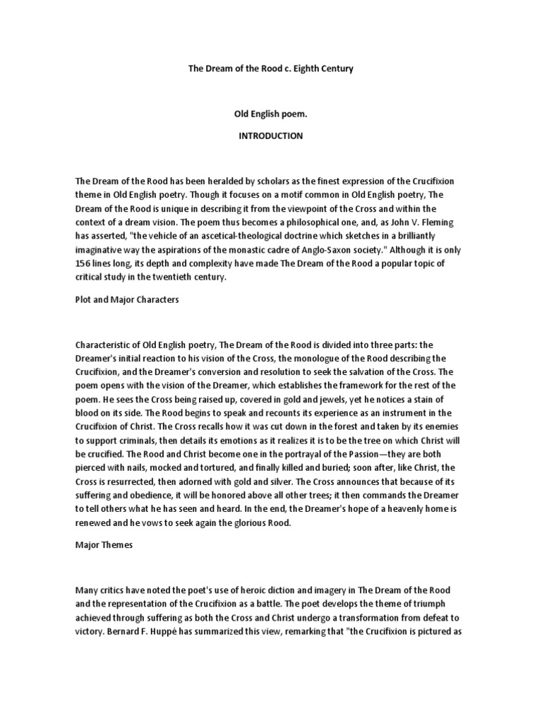 The Dream of The Rood | PDF | Poetry | Religion And Belief The Dream of The Rood | PDF | Poetry | Religion And Belief