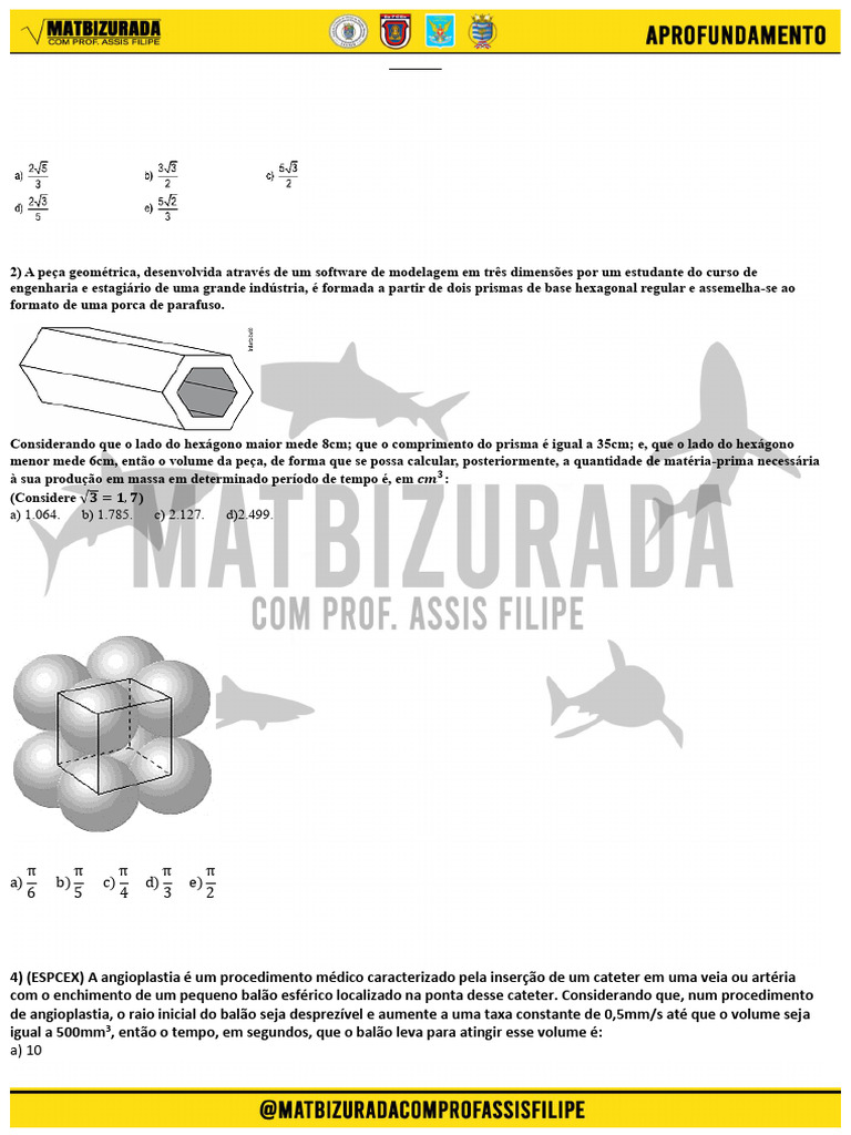 Volume de Prisma Quadrangular Regular | PDF | Triângulo | Geometria ...