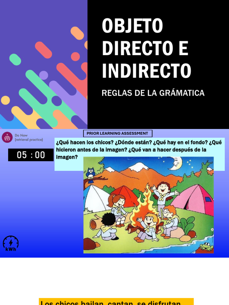 Objetos Directos e Indirectos en Gramática | PDF
