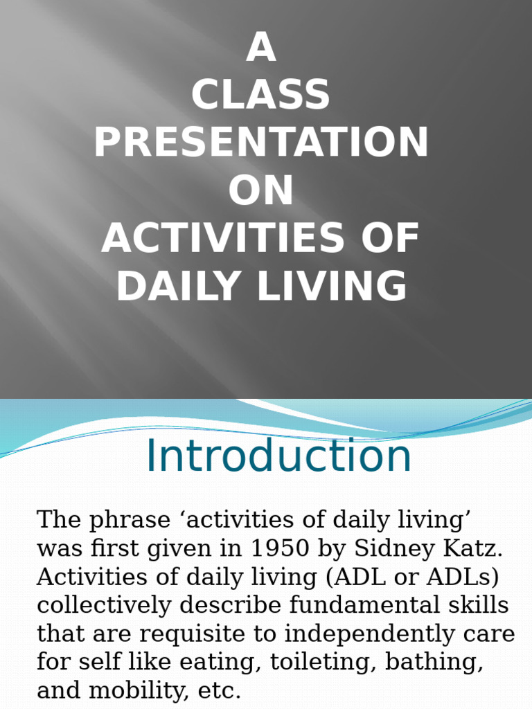 Activities of Daily Living. | PDF | Psychology