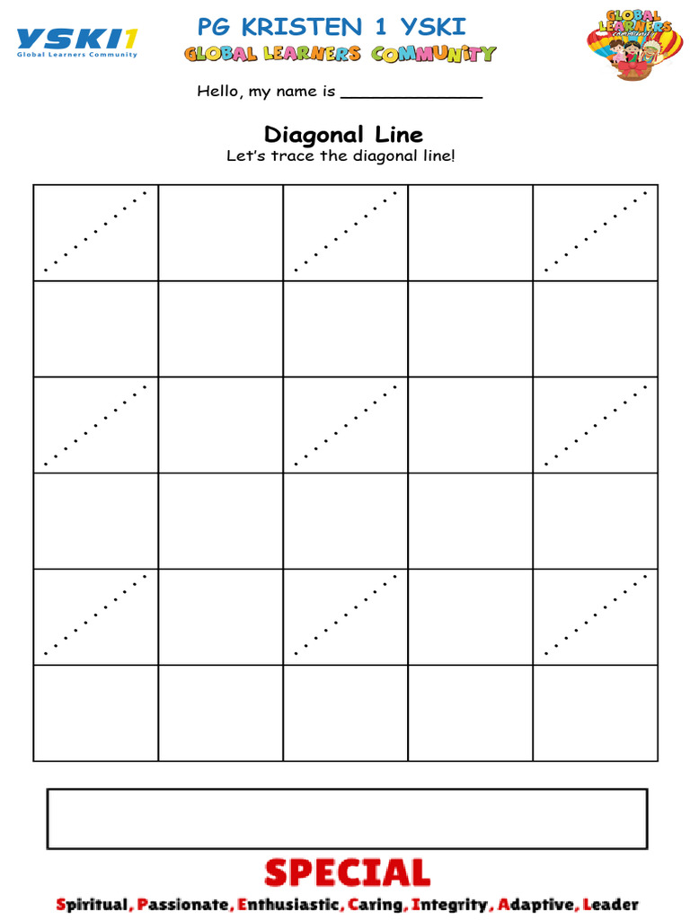 Diagonal Line Tracing Activity | PDF