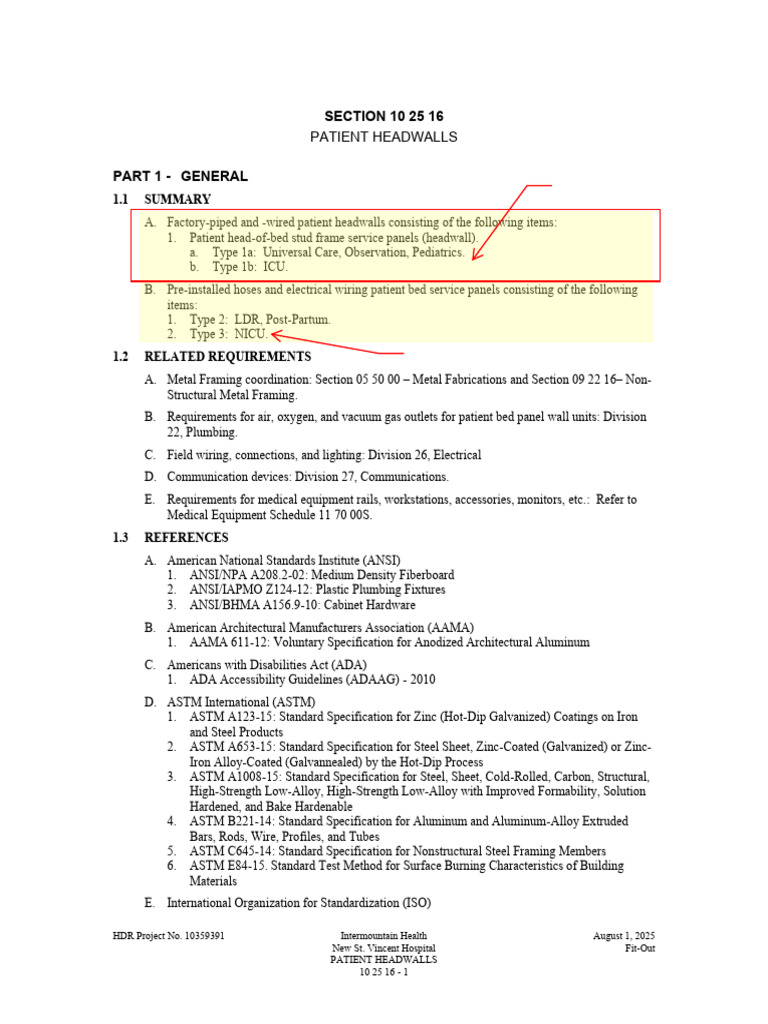 10 25 16 - Patient Headwalls | PDF | Building Engineering | Materials