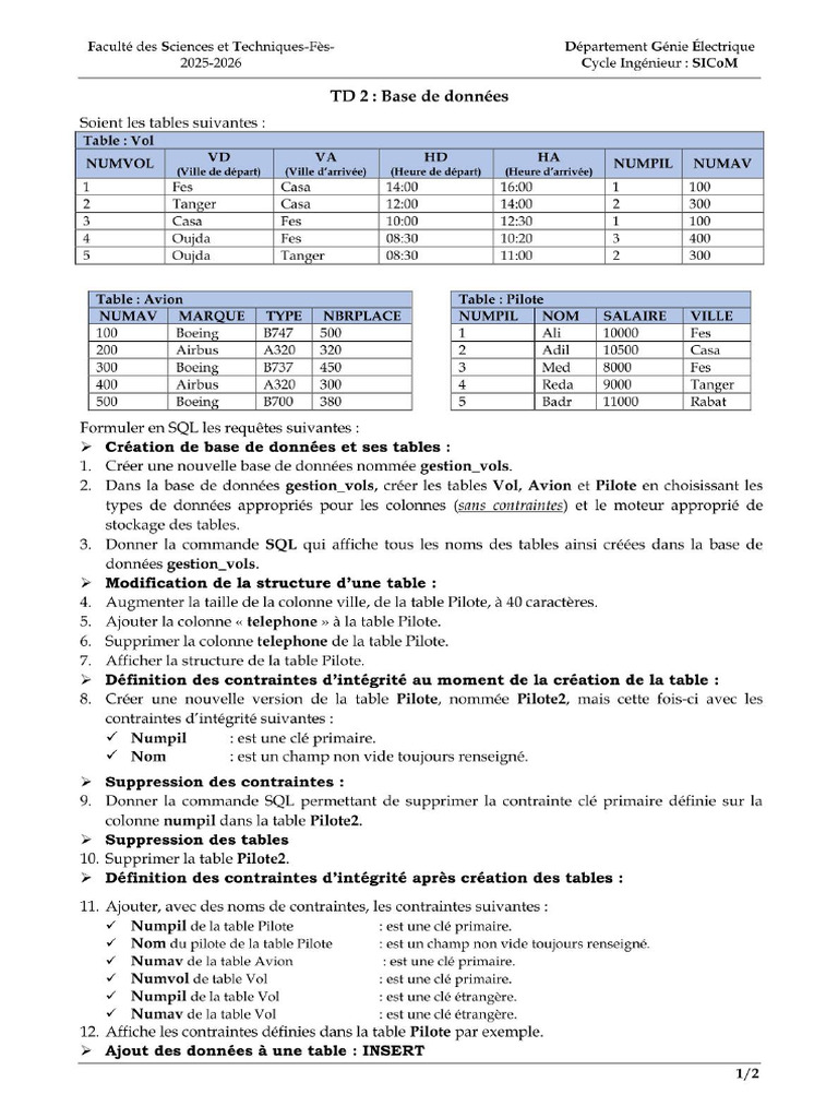 TD-2 Base de Données | PDF