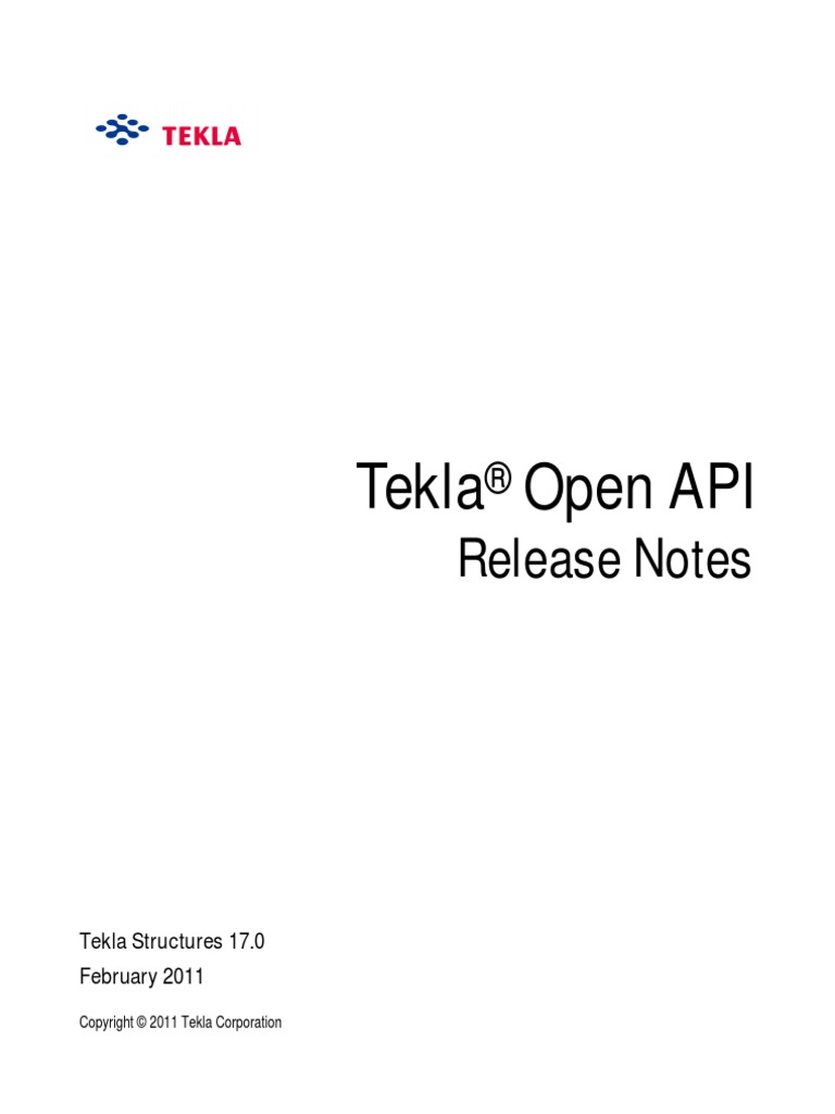 Tekla Open API: Release Notes | PDF | Trademark | Application ...