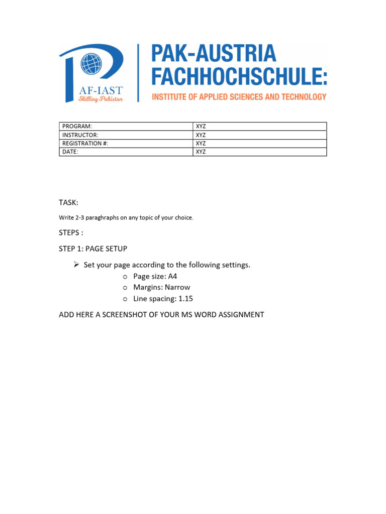 MS Word Assignment Formatting Guide | PDF