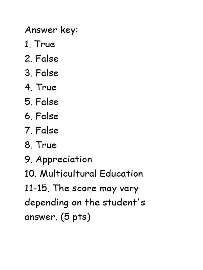 Answer Key | PDF