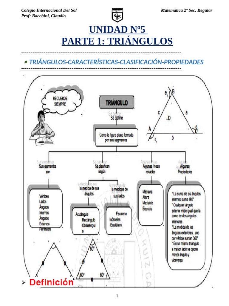 Unidad 5-1ra Parte-Triángulos - 2do Reg 2025 | PDF | Triángulo ...