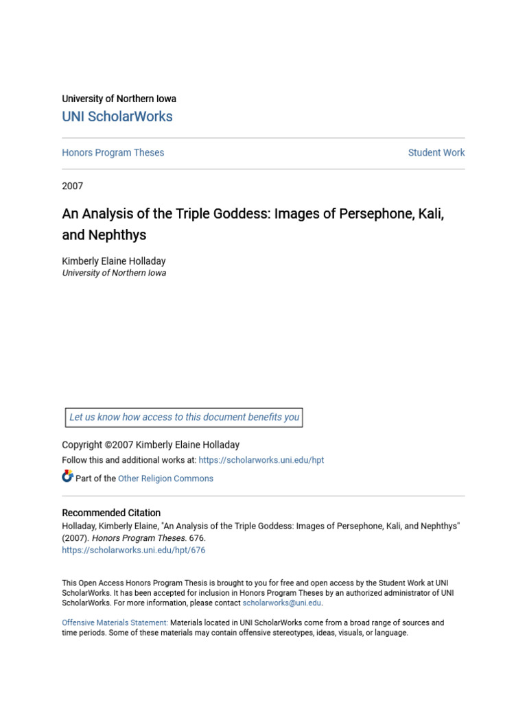 An Analysis of the Triple Goddess_ Images of Persephone Kali An | PDF ...