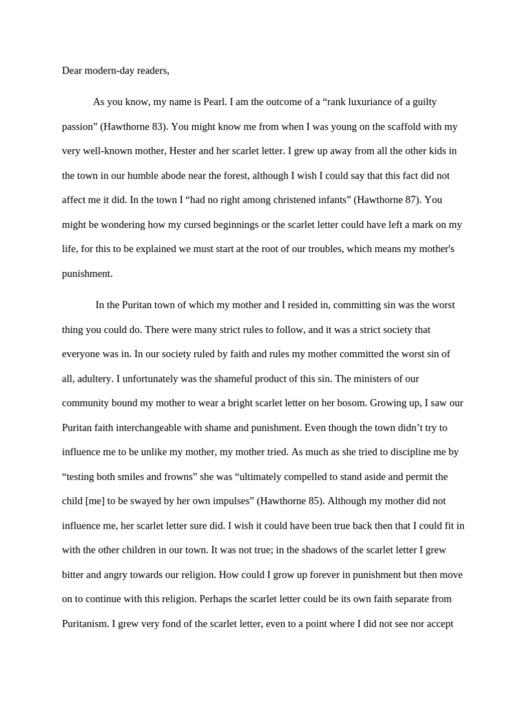 TSL in Class Writing | PDF | The Scarlet Letter
