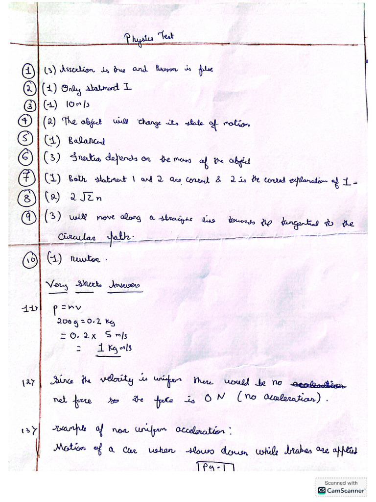 Phy Test | PDF