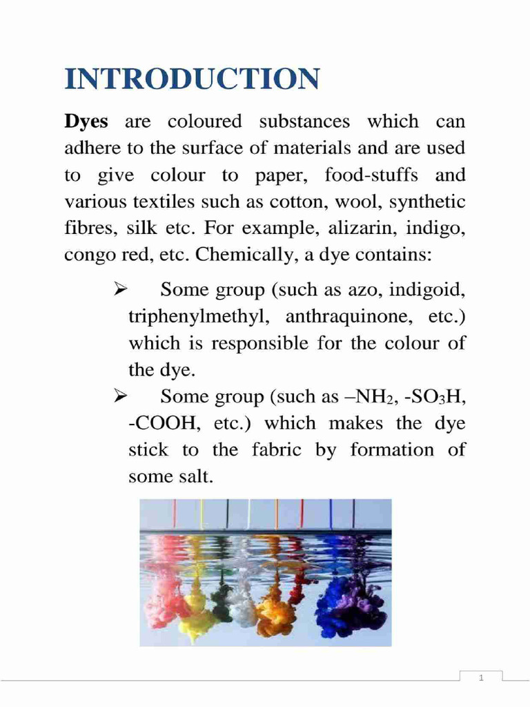 Chemistry Dyeing | PDF
