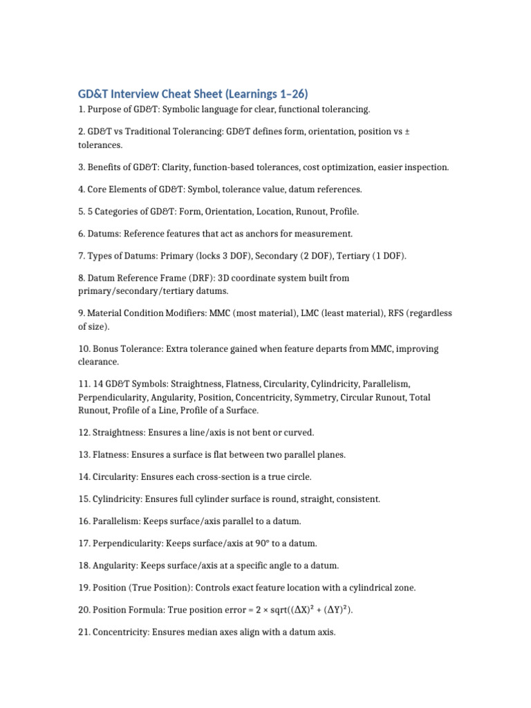 GDT Cheat Sheet Learnings 1 26 | PDF