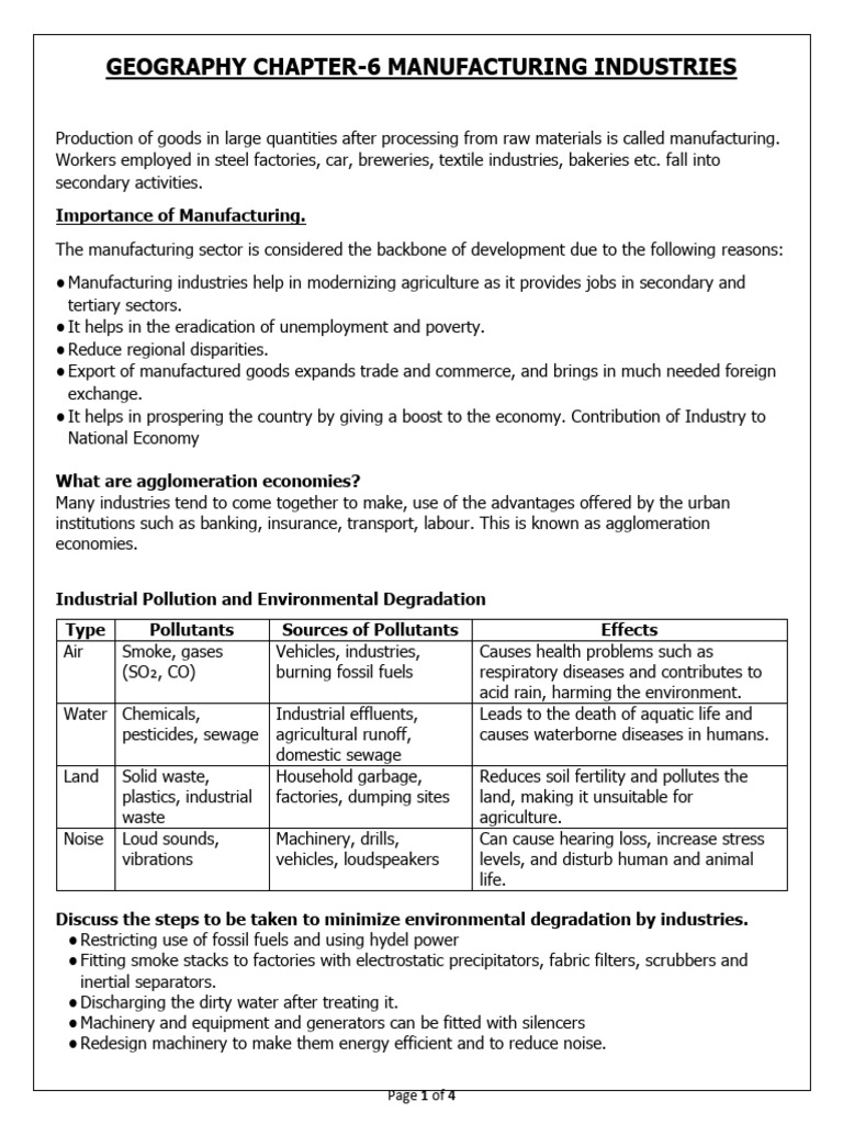Overview of Manufacturing Industries | PDF | Pollution | Water Pollution