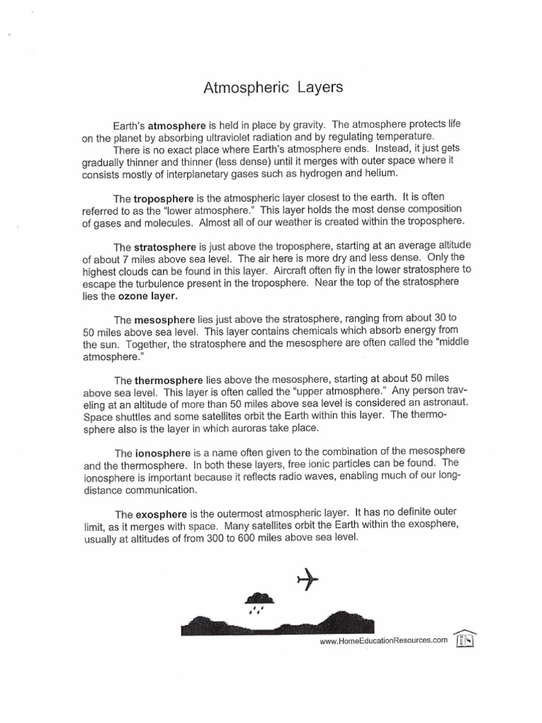 Atmosphere Basics Worksheet | PDF