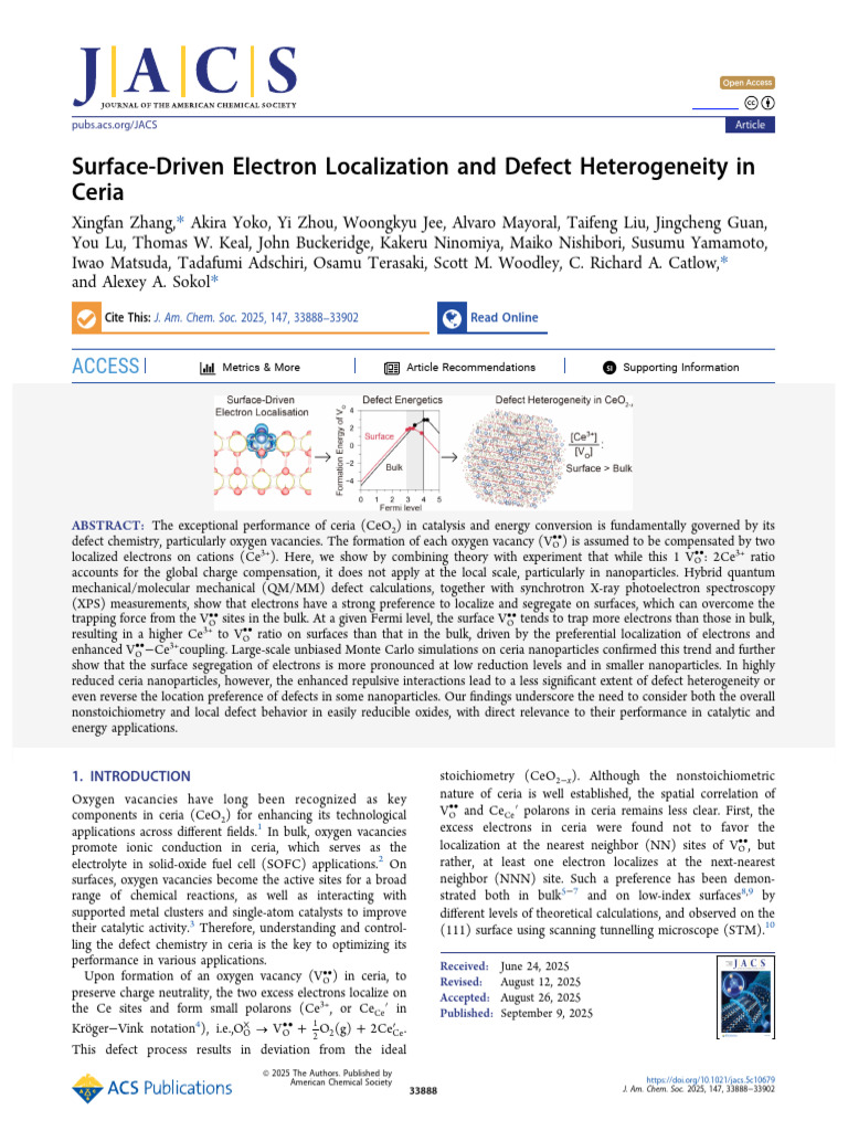 Zhang Et Al 2025 Surface Driven Electron Localization and Defect ...
