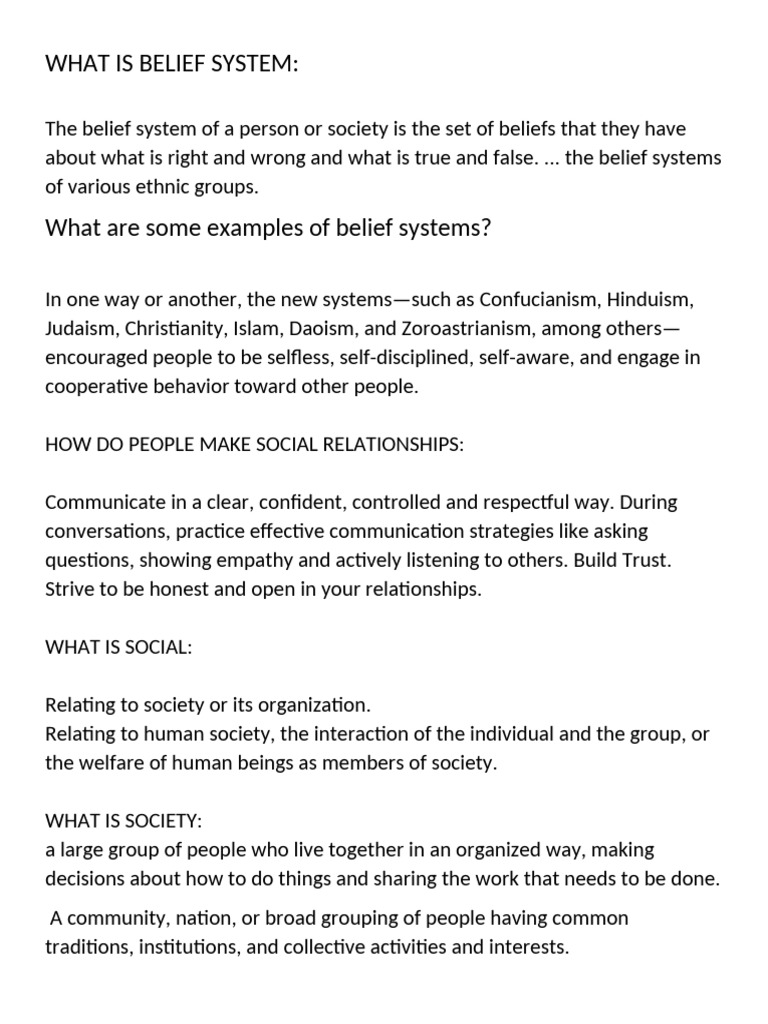 Understanding Belief Systems | PDF