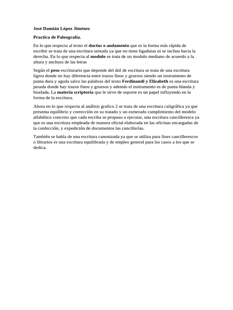 Análisis de Escritura Paleográfica | PDF