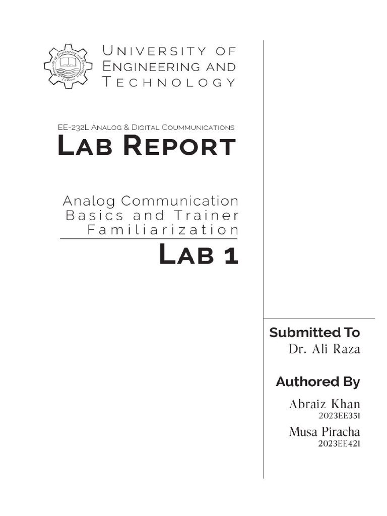 Lab1 Titlepage | PDF