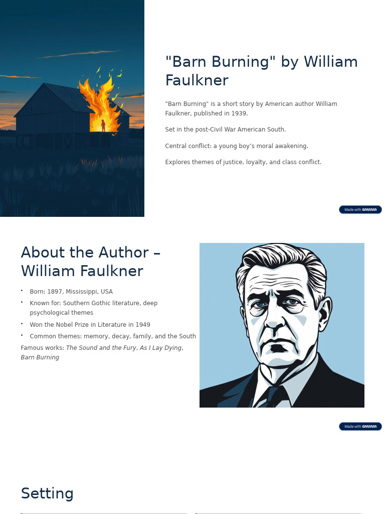 Barn Burning by William Faulkner | PDF | William Faulkner