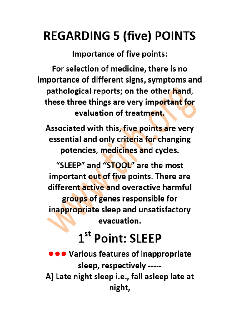 24 05 2025 Regarding 5 (Five) Points PDF | PDF | Sleep | Appetite